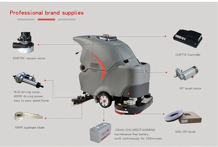 Gaomei Double Brush Floor Scrubber Gm70bt Automatic Floor Polishing ...