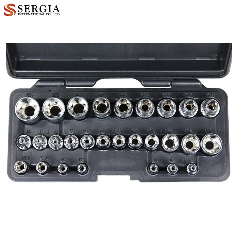 Taiwan 28pcs 1/2 3/8 1/4 Inch E-type Socket Set - Buy 28 Pcs Socket,Hub ...