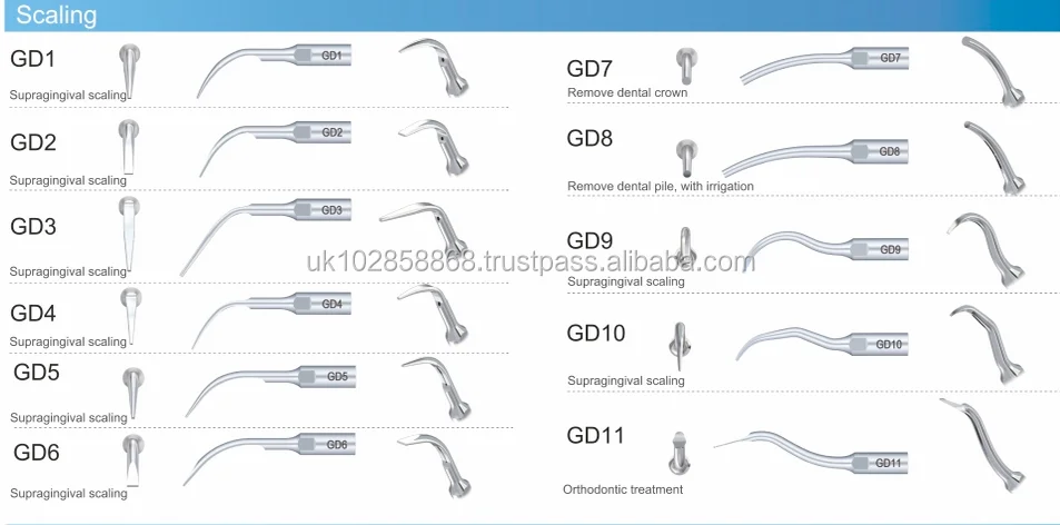 Dental Scaler Tips For Satelec/dte,Nsk Scalers,Scaling Tips Gd1 Gd2 Gd3 ...