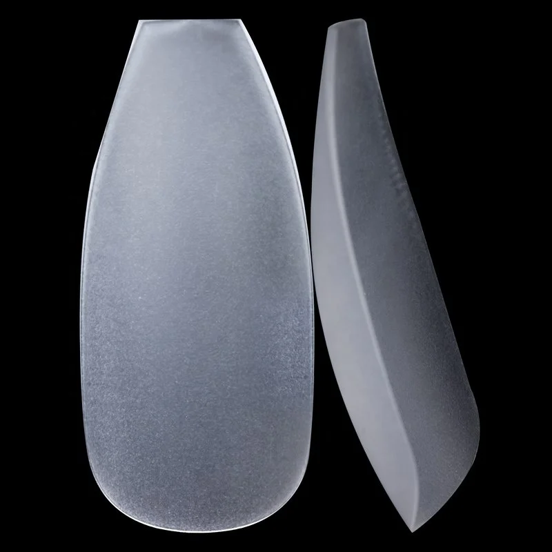 Nadeco Long Salon Coffin Nail Tips 10 Size Matt Clear Color Full And ...