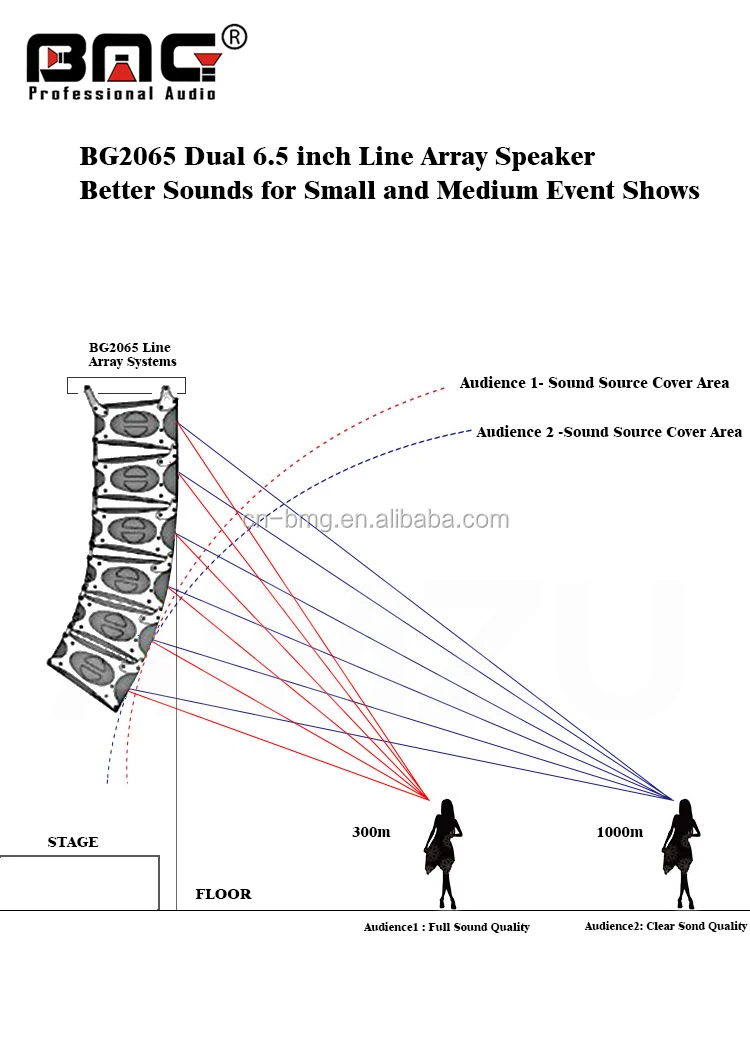 Bmg Superior Quality 2 Ways Dual 6.5 Inch Horn Line Array Speakers ...