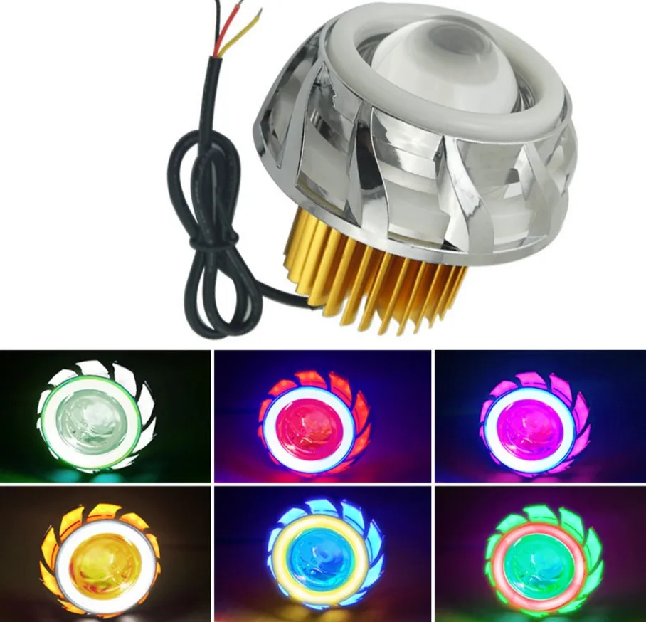 Universal 30w U14 Double Angel Eye Led Headlight Motorcycle Devil Eye ...