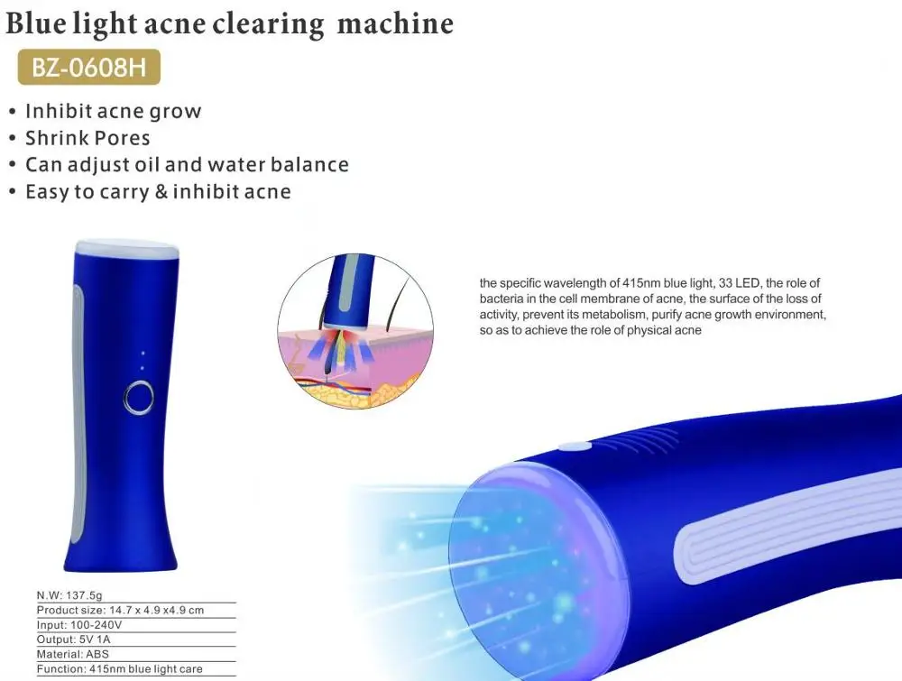 Blue Light Therapy Beauty Device For Acne Treatment - Buy Portable Blue ...