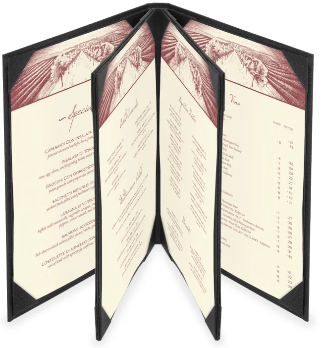Hotel Menu 4 View 3 Panel Menu Covers,Restaurant Menu Holder - Buy ...