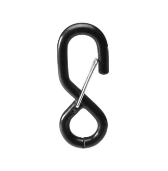 Black Coated S-hook With Latch/safety Clip Hooks - Buy Coated S-hook ...