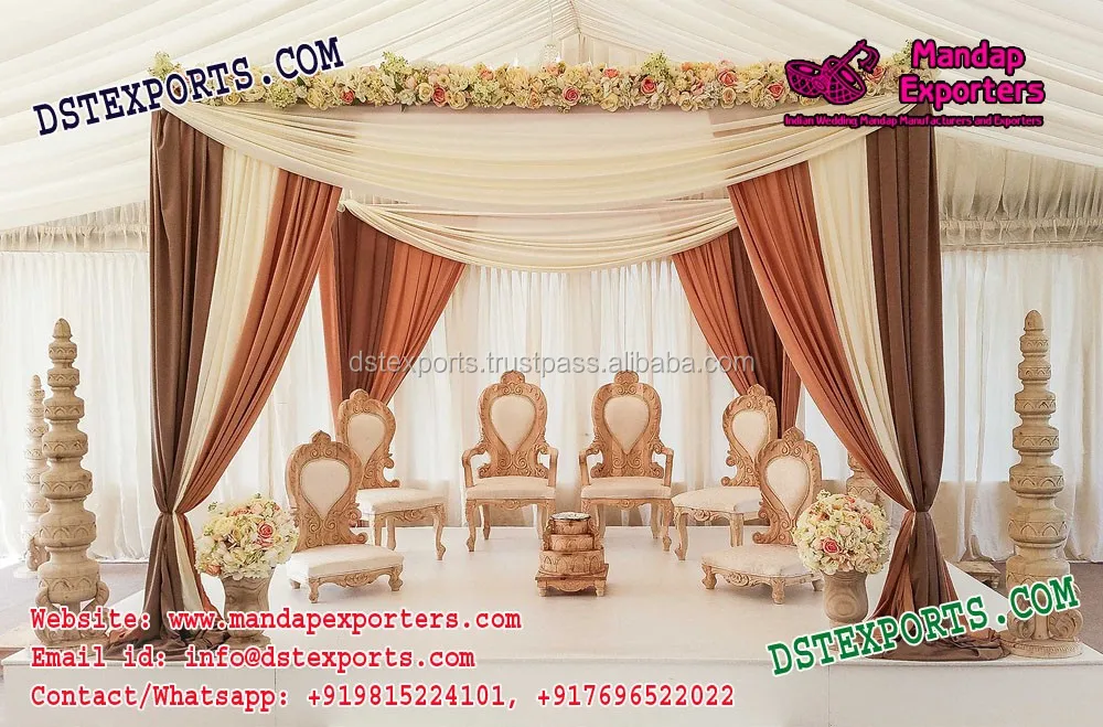 Traditional Wedding Mandap Low Chairs Set Indian Wedding Mandap Chairs ...