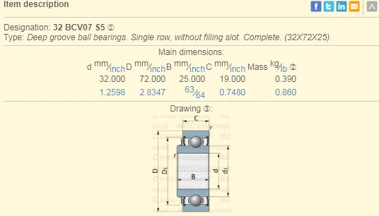 Wheel Bearing 32bcv07s5 Ball Bearing Kit Rear Axle Shaft Bearing 90043 ...