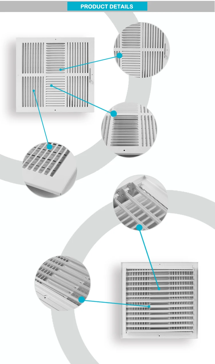 Air Ventilation Supply - Ceiling Four Way Vent Register