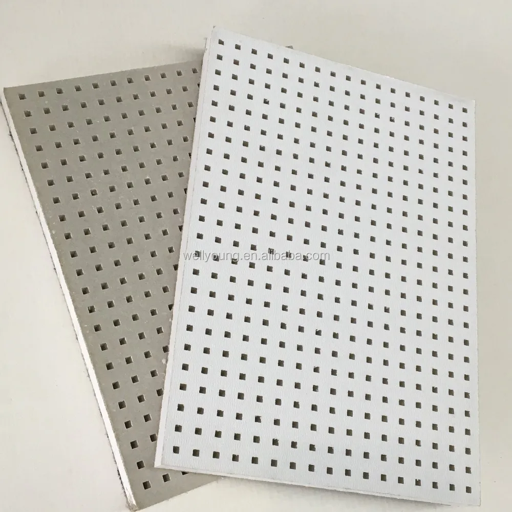 Panel De Yeso Perforado Que Absorbe El Sonido - Buy Placa De Yeso ...