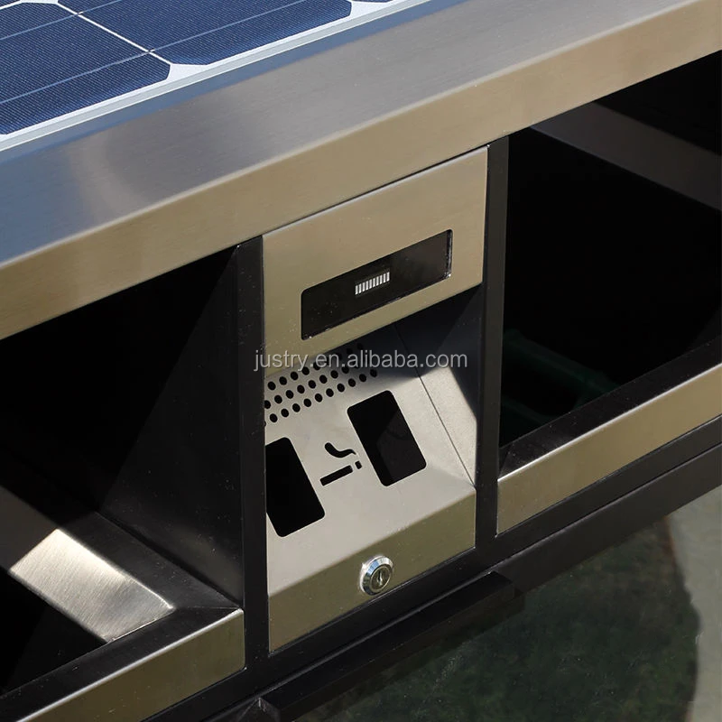 Outdoor Solar Energy Advertising Smart Waste Solar Trash Bins Hw-0018 ...