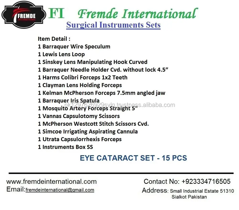 Eye Dcr Surgery Instruments Set Of 30 Pieces Ce Certified - Buy Eye ...