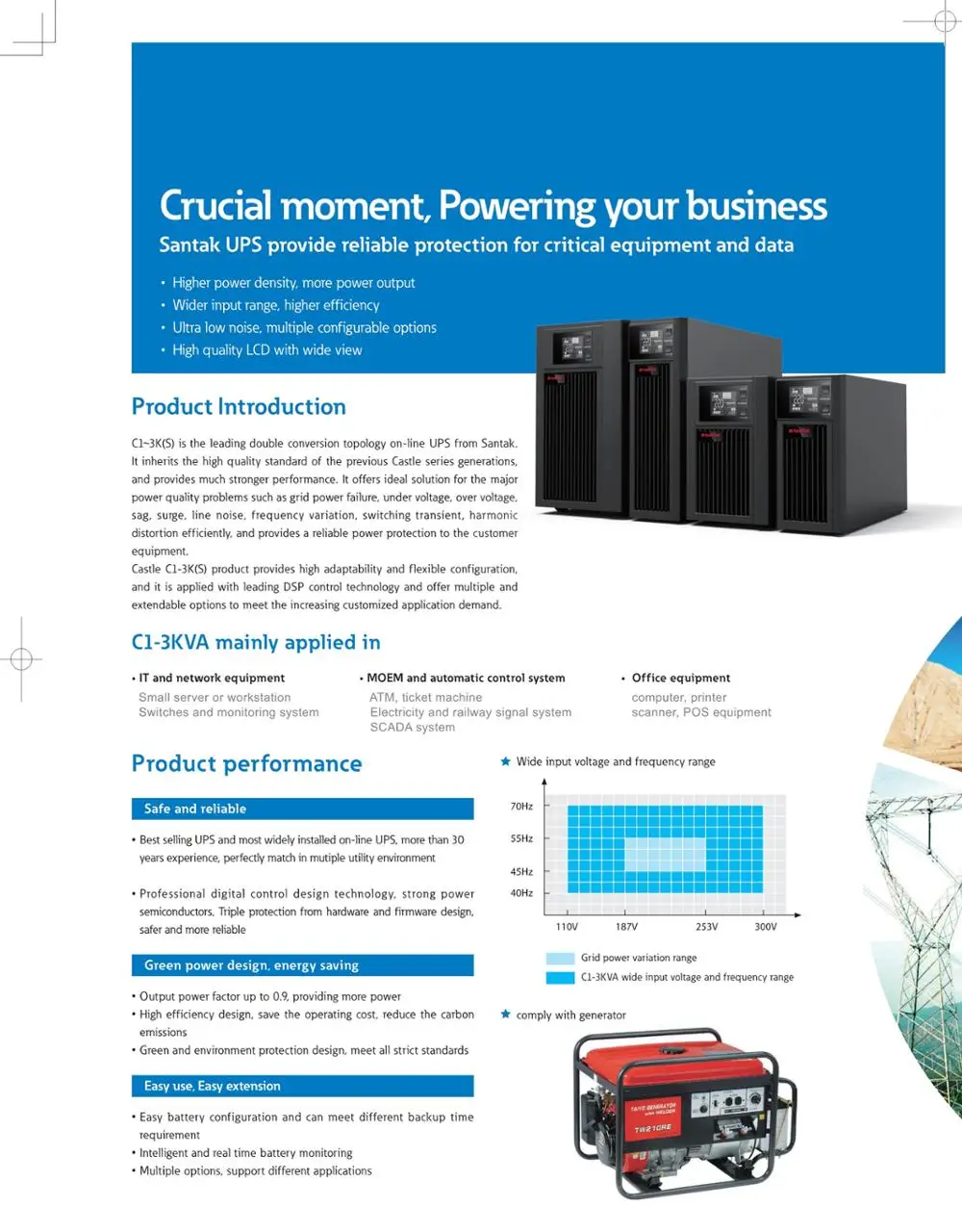 SANTAK Castle Series UPS - Reliable Power for Security