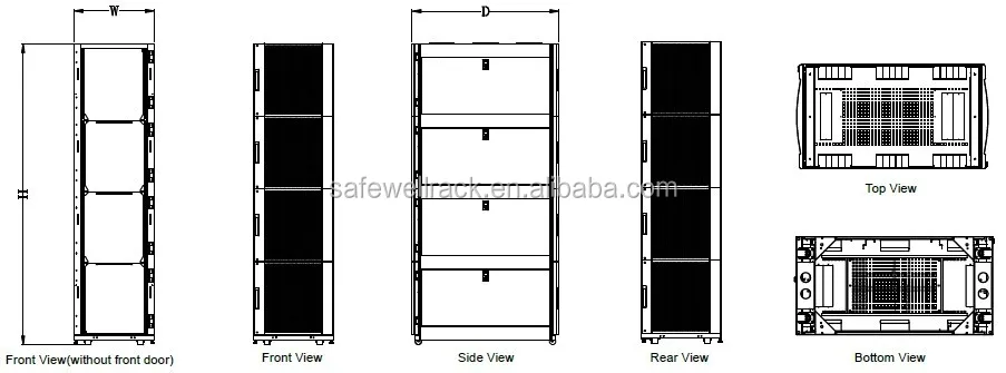 Safewell 42U 19 Inch Rack Cabinet 800x1000mm Data Center Server Rack ...