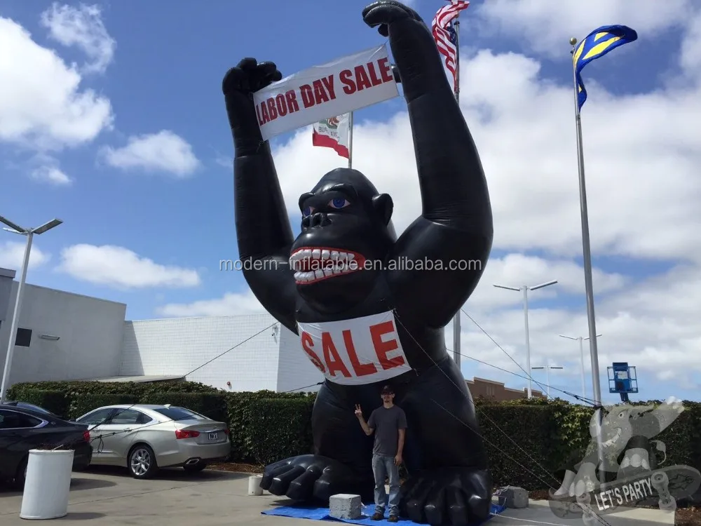 Customizable Color Giant Rooftop Inflatable Gorilla Rental For ...