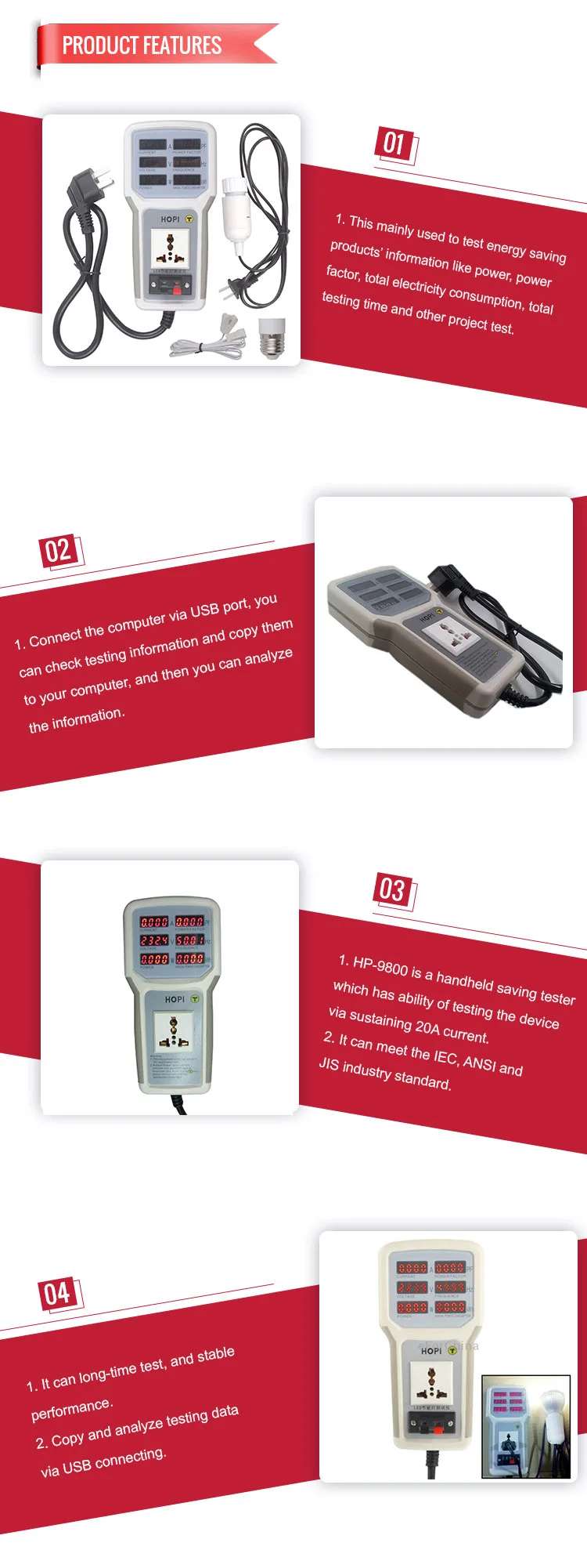 Hopi Industrial Handheld Tester 4500w Accuracy Power Tester - Buy ...