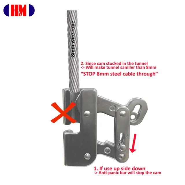 SS625-AP-EC Double Anti-Panic Stainless Steel Cable Rope Grab