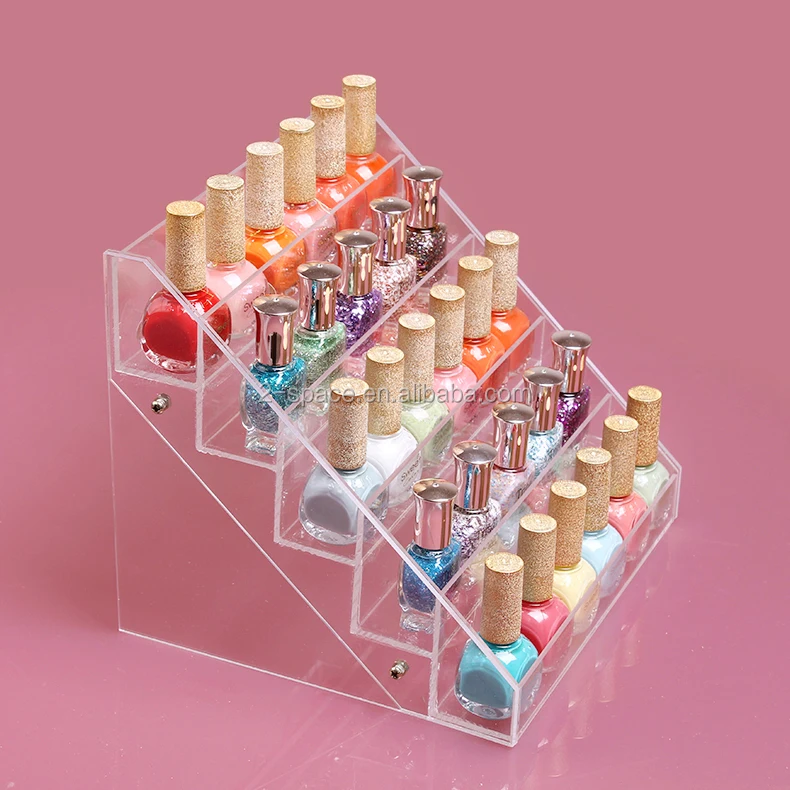 Big Clear Acrylic Nail Polish Display Stand Custom Beauty Shop Use ...