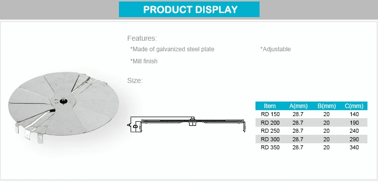 Hvac Metal Adjustable Radial Damper Accessories - Buy Radial Damper ...