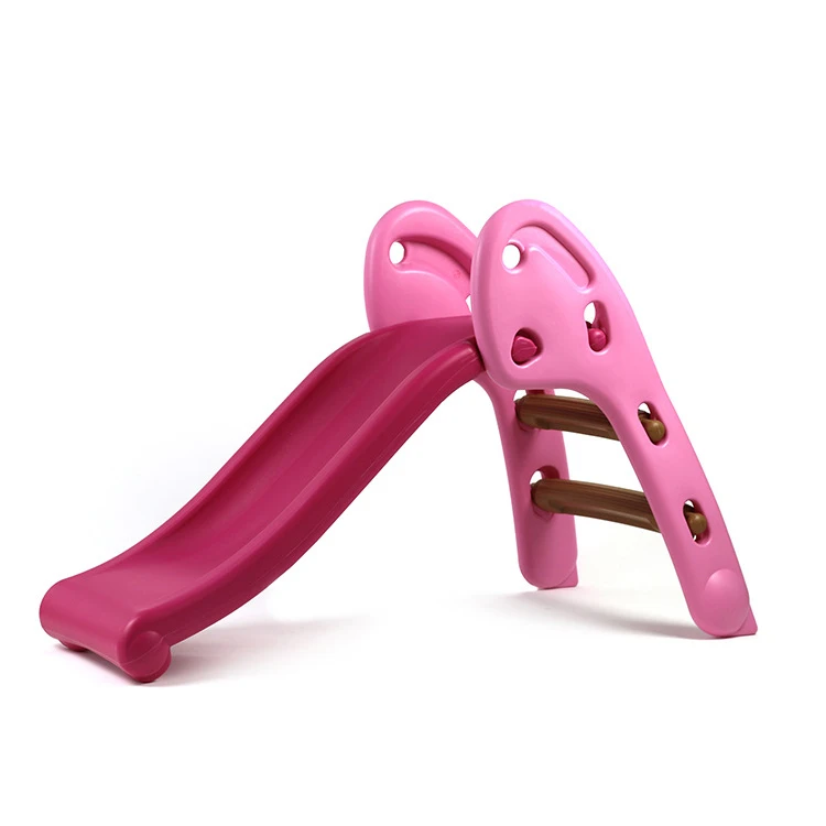 Fun and Safety with Pink Single Plastic Slide for Kids