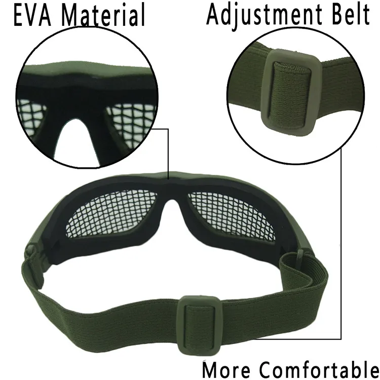 Cy329 Tactical Protective Adjustable Goggles Steel Mesh Airsoft Goggles ...