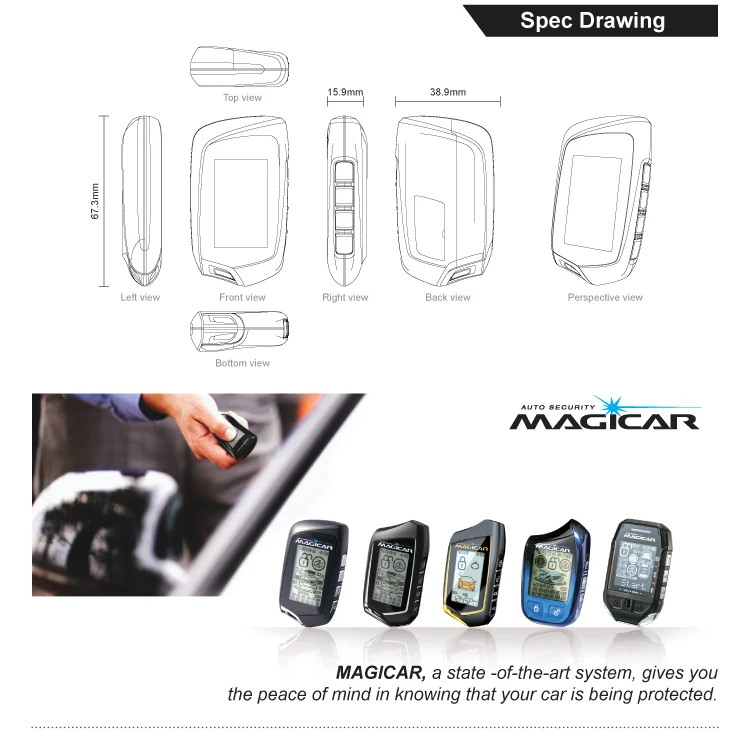 M905f Magicar Car Alarm System Two Way Lcd Remote Starter - Buy Genius ...