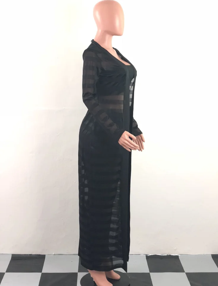 Womens Sexy See Through White Three-piece Pants Set Strapless Stripe ...