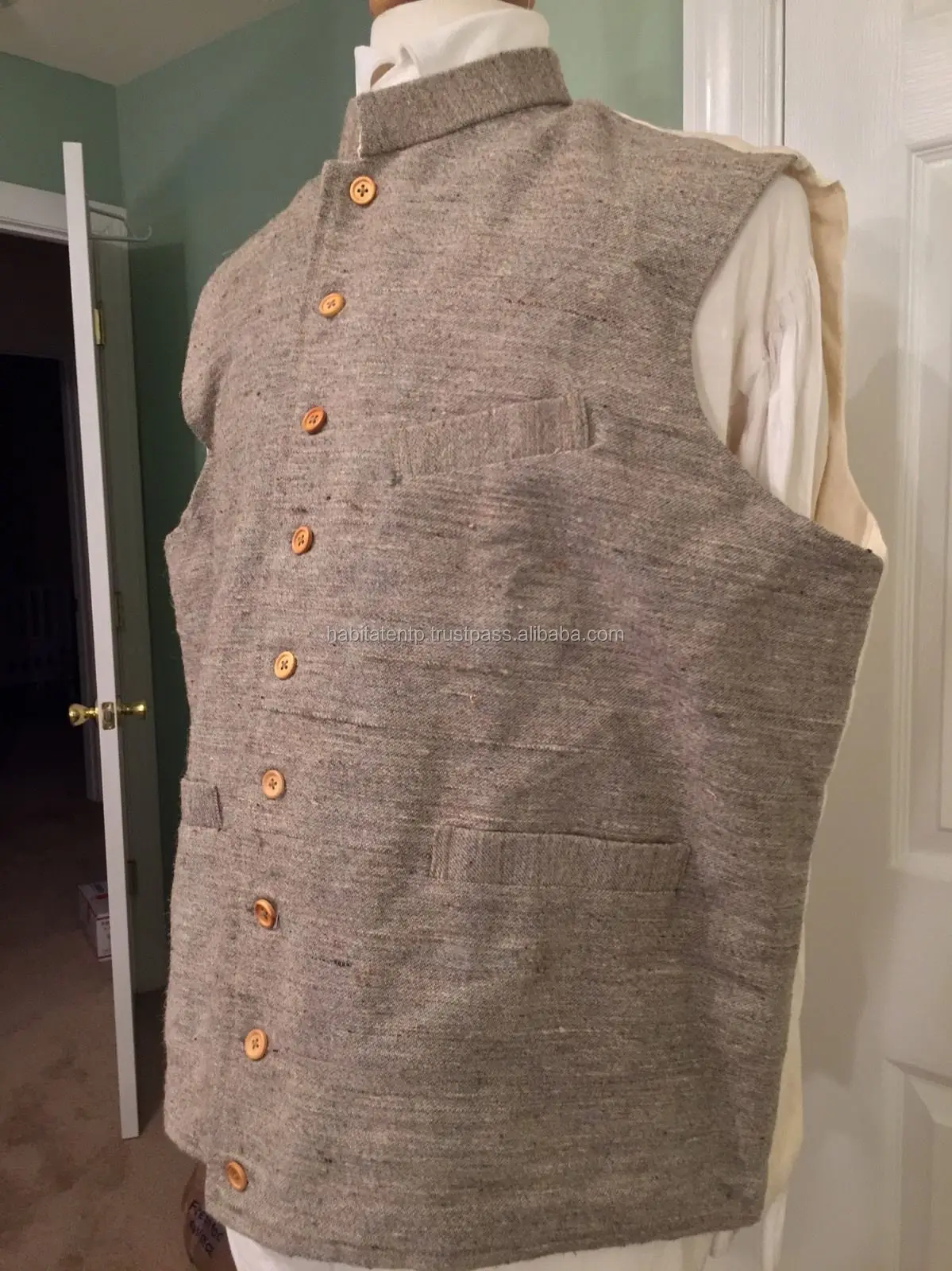 Civil War Re-enacting Man's Grey Jean Confederate Vest Custom ...