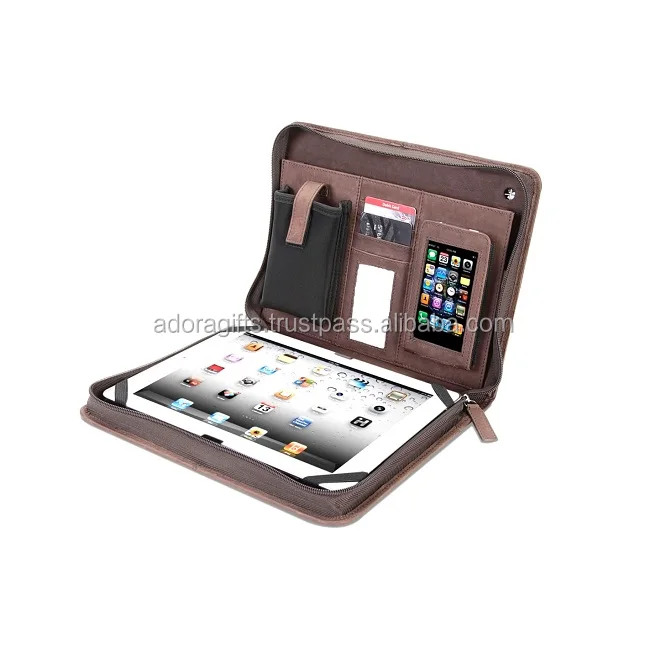 Genuine Leather Folder With In A4 Size With Mobile Phone Holder And ...