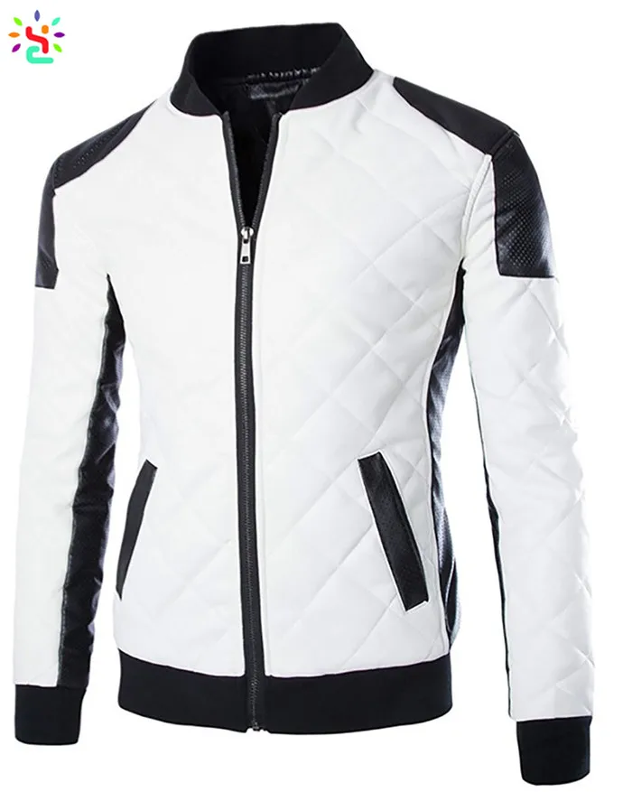 Wholesale Blank Bomber Jackets Men Pu Leather Jacket Mens Baseball ...
