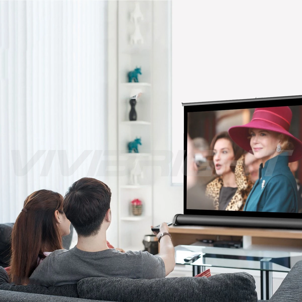 120'' Portable Tripod Projection Screen for Video Entertainment