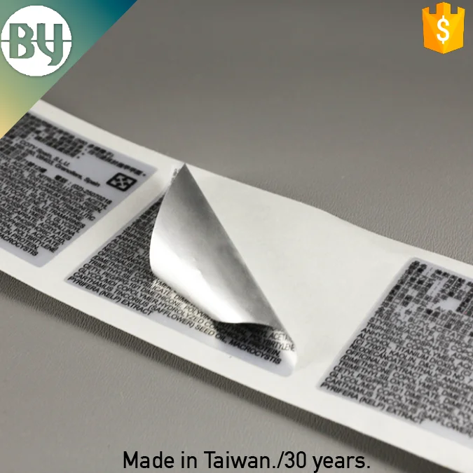 2017 Custom Self-adhesive Aluminum Laminated Silver Foil Paper Stickers ...