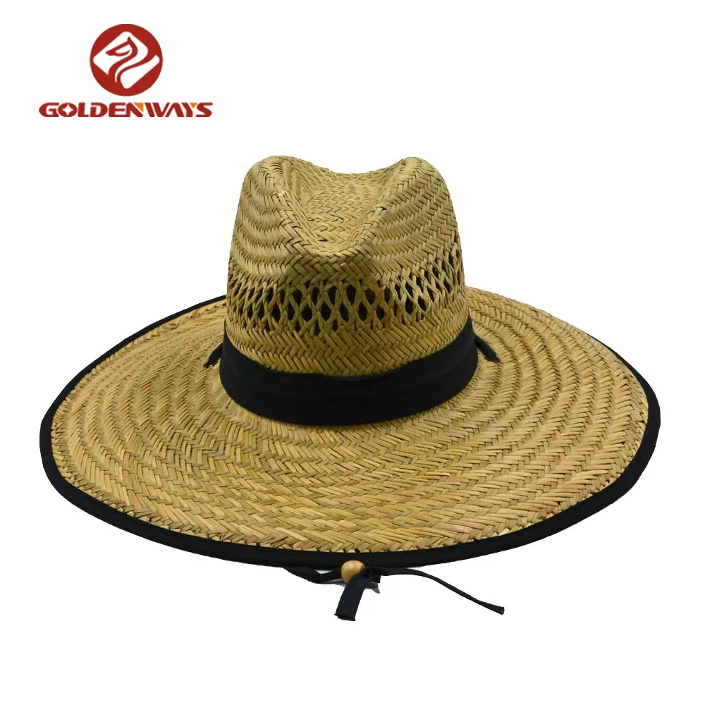 Fashion Printed Men Wide Brim Straw Hat Blank - Goldenway