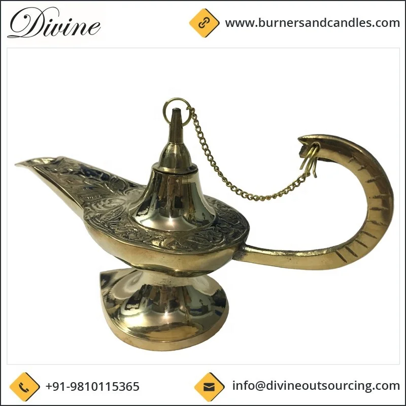 Oriental Traditional Arabian Handmade Etched Aladdin Brass Lamp - Buy ...