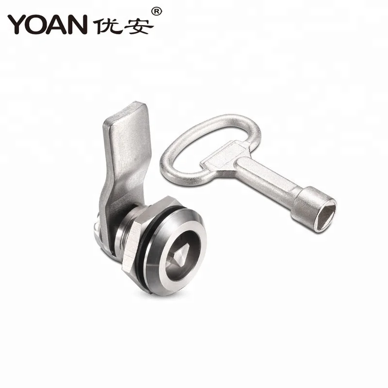 Full Stainless Steel Quarter Turn Tool Key Cam Lock For Cabinet Train ...