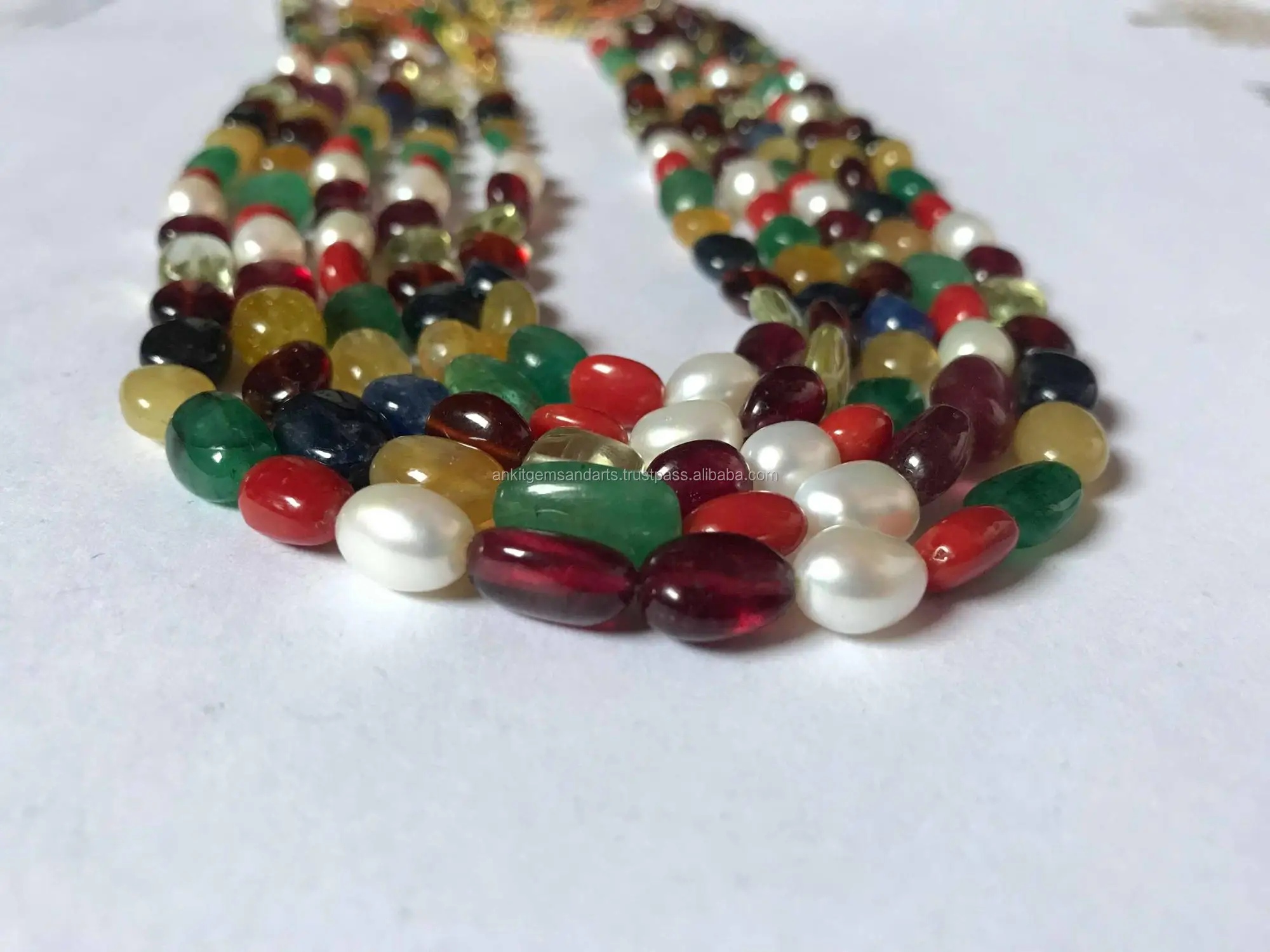 Shop High Quality Navratna Beads - Nine Precious Gemstones