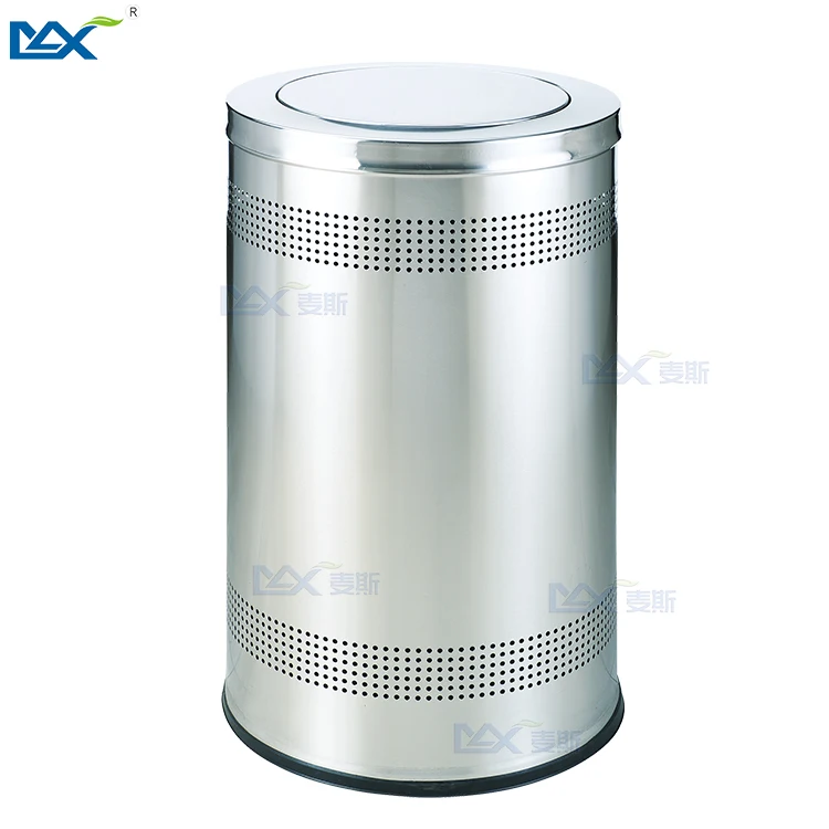 80 L Bulat Stainless Steel Pintu Lift Tempat Sampah/tempat Sampah ...