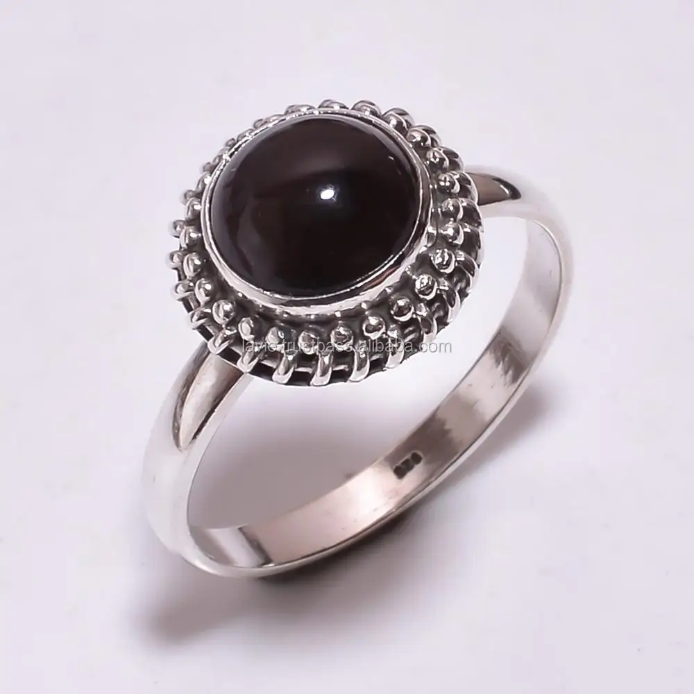 Anillo De Ópalo Negro Etíope De Plata De Ley 925,Joyería Fina Hecha A ...