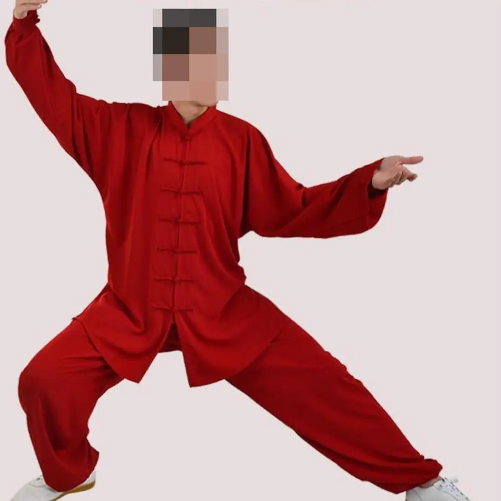 Red Cotton Classic Kung Fu Martial Arts Uniforms Set For Sale - Buy ...