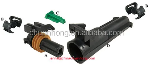 1 Way Sealed Metri-pack 280 Series Male And Female Connectors Assembly ...