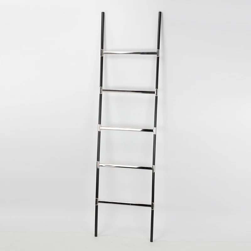 Matte Black Finish Wall Leaning Towel Ladder With 5 Rail - Buy Standing ...