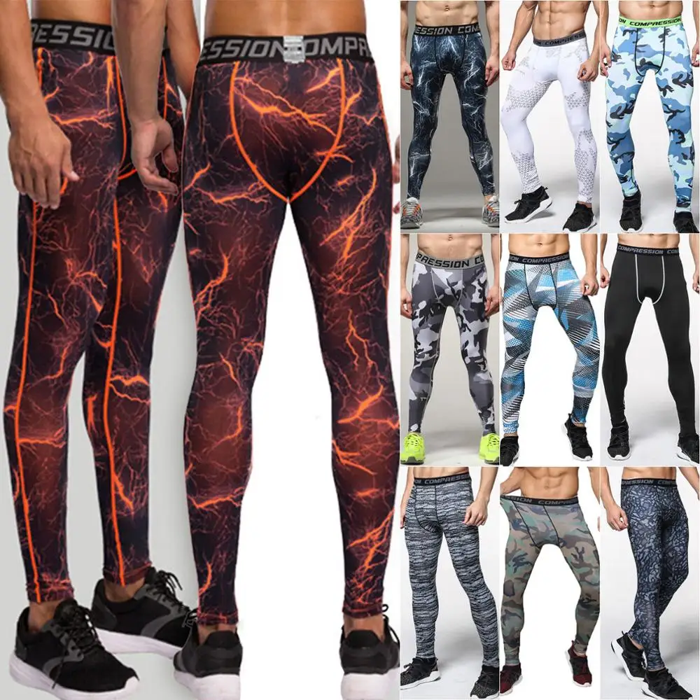 Men's Gym Sports Base Layer Compression Fitness Running Long Pants ...