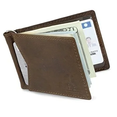 Genuine Leather Money Clip Wallet Slim for Men's| Alibaba.com