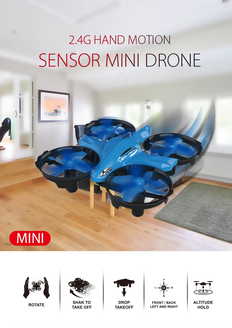 2019 New 2.4g Hand Motion Sensor Mini Drone 4ch Custom Remote Control ...