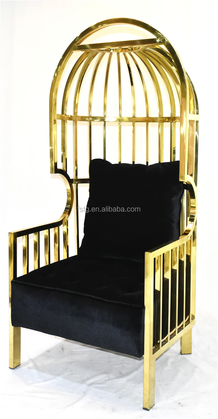 Unique Design Hotel Furniture Golden Nickel-plated Stainless Steel Bird ...