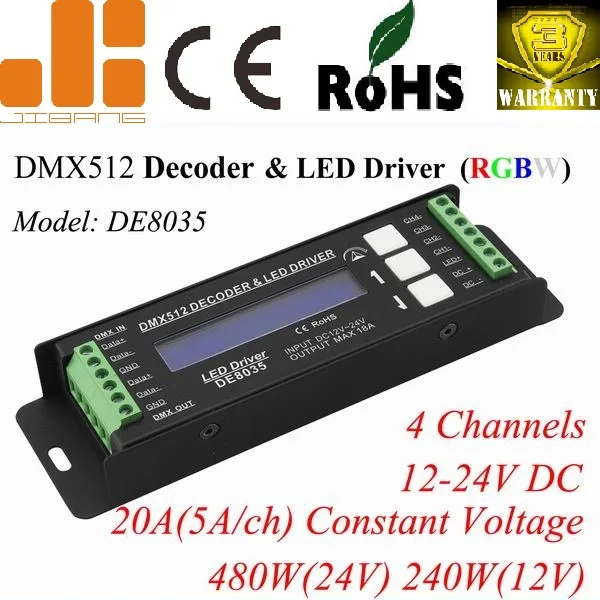 5ax4ch RGBW DC12-24V LCD Screen Display 256 Level Dimming DMX512 ...