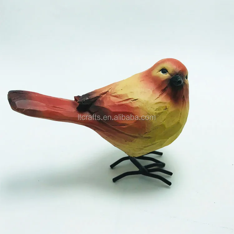 Custom Resin Small Red Bird Figurines for Table Decoration