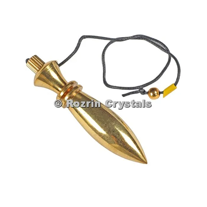 Brass Dowsing Style 4 Pendulums with Cord - Love & Feng Shui