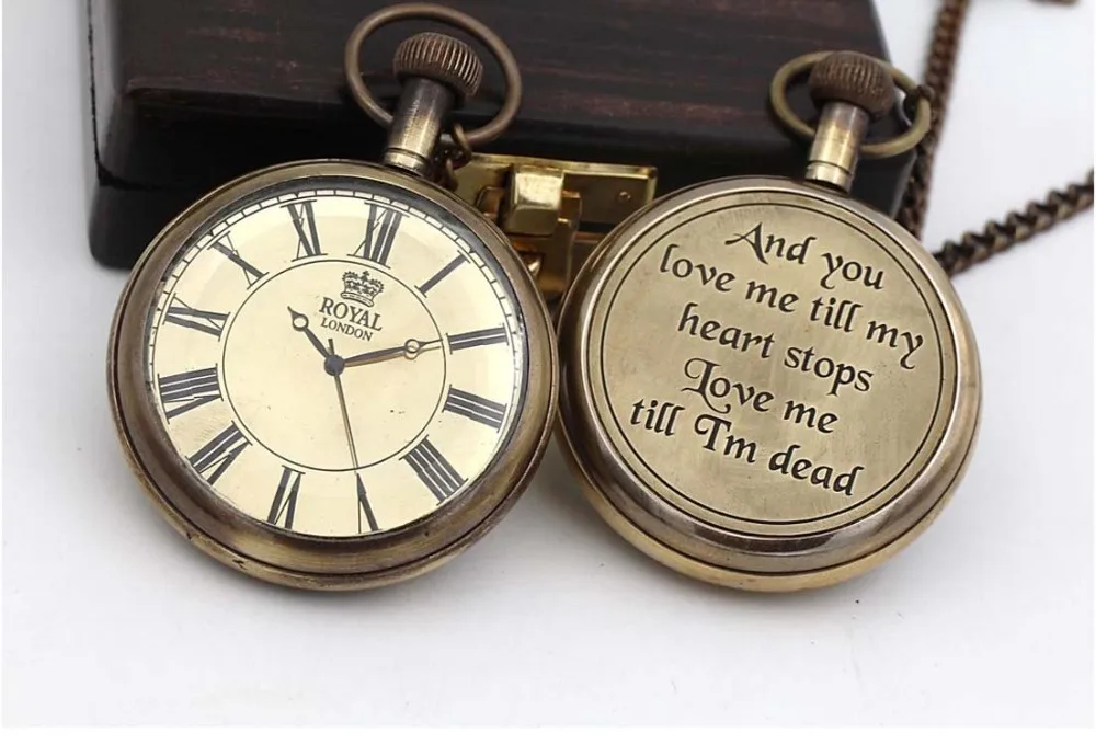 Nautical Brass Pocket Watch Engraved Watch " And You Love Me Till My ...