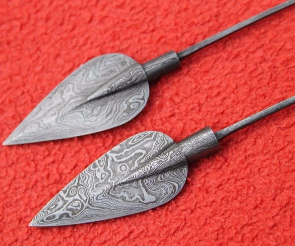 Metal Blades Arrow Heads Damascus Steel Harrow Head Tips Bow And Arrow ...