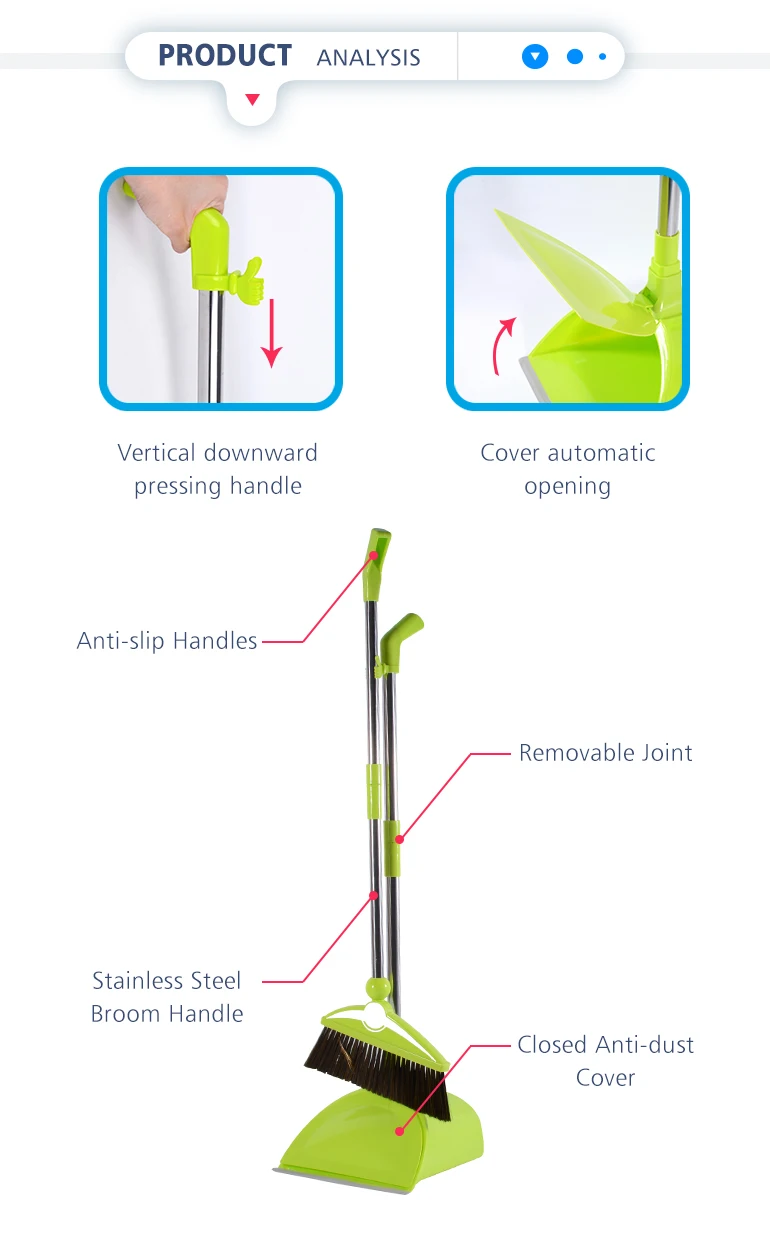 High Quality Household Long Handle Plastic Wholesale Broom With Dustpan ...